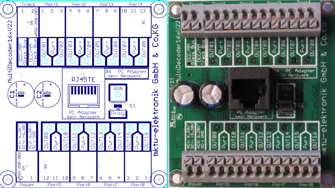 MultiDecoder16x (Licht-, Signal- und Weichendecoder mit 16 Ausgängen)